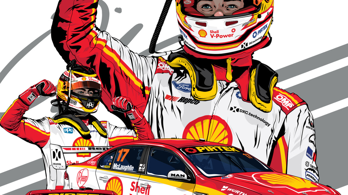 2020 SVPRT Scott McLaughlin 2020 Champion '3-Peat' Illustrated Prints ...